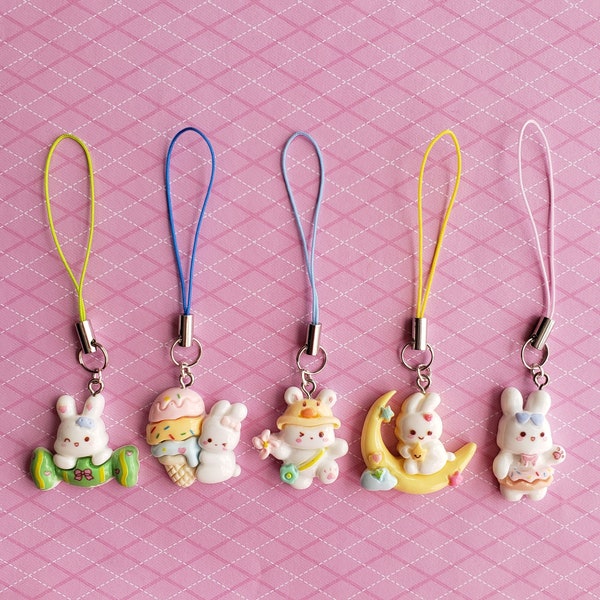Rabbit Phone Charm - Etsy