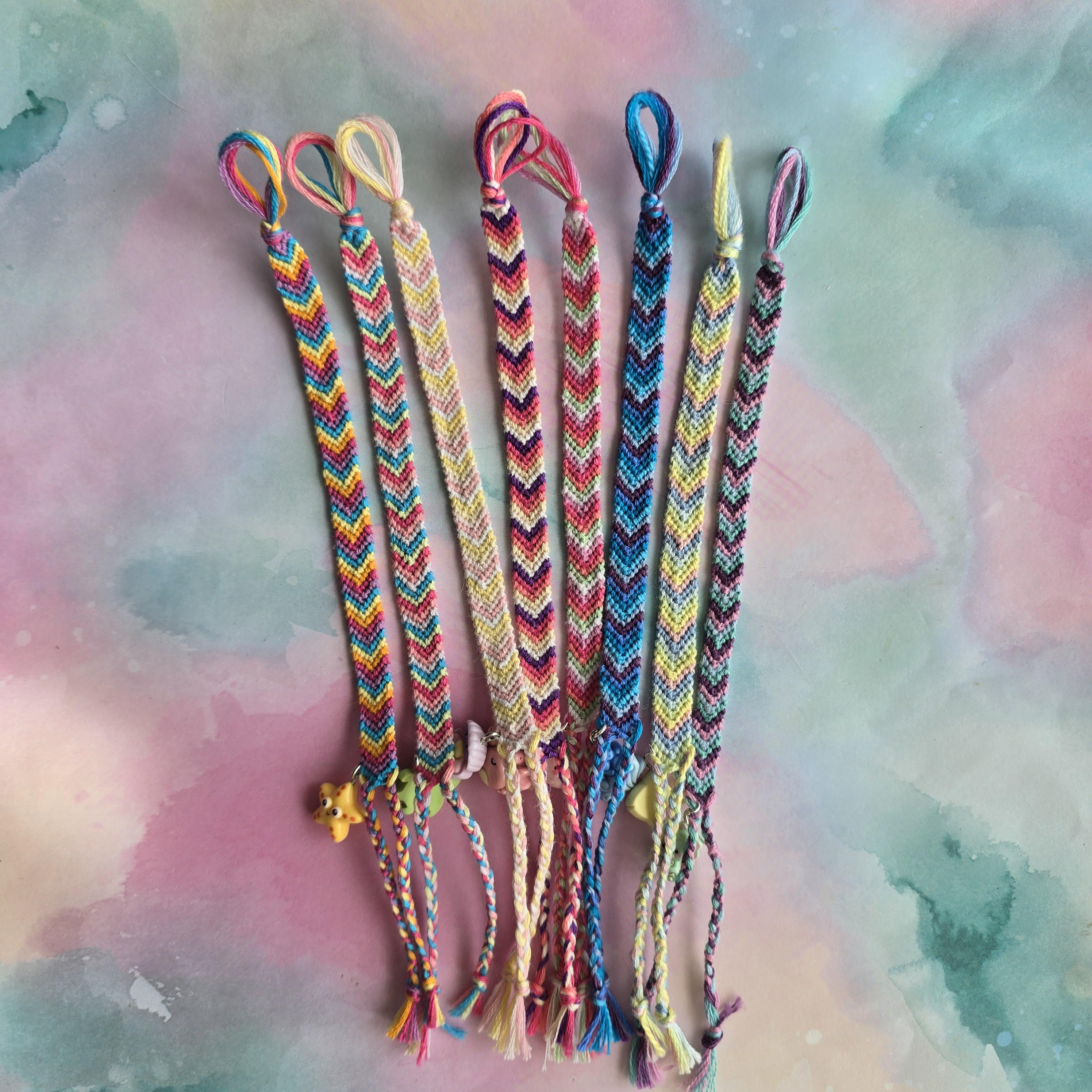 Charm Friendship Bracelet: Colorful String, Adjustable Summer Jewelry ...