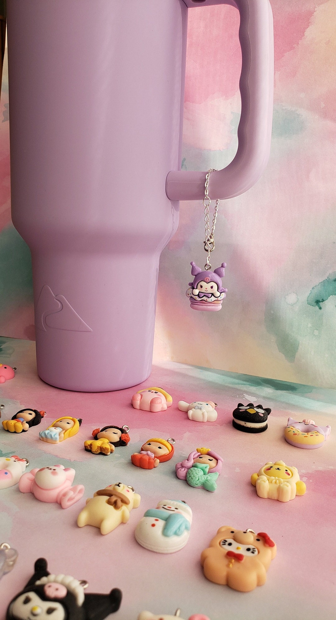 Cute Cup Charm Water Bottle Accessory Kawaii Animal Thermos Charm Cat ...