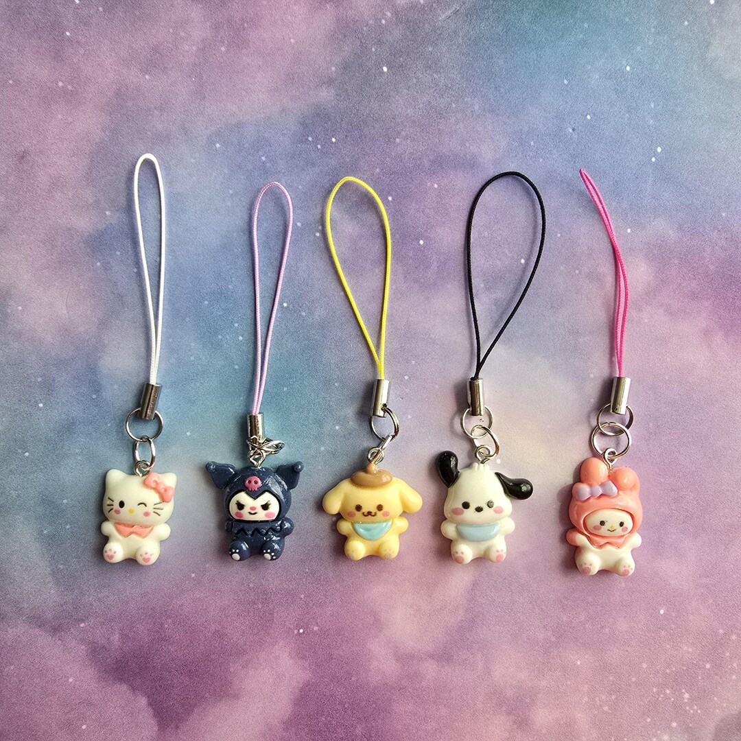 Kawaii Animal Phone Charm: Japanese Trinket Keychain - Etsy