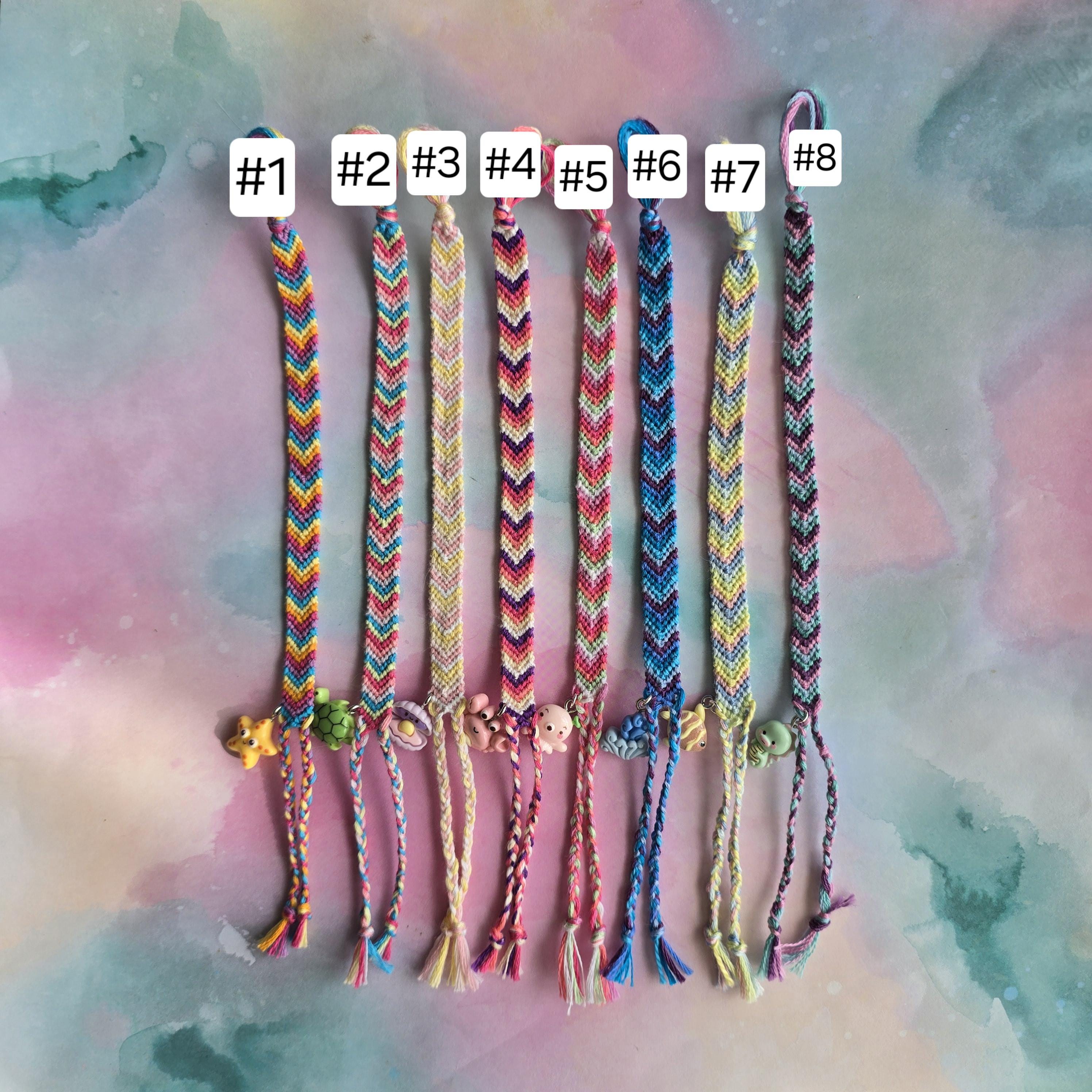 Charm Friendship Bracelet: Colorful String, Adjustable Summer Jewelry ...