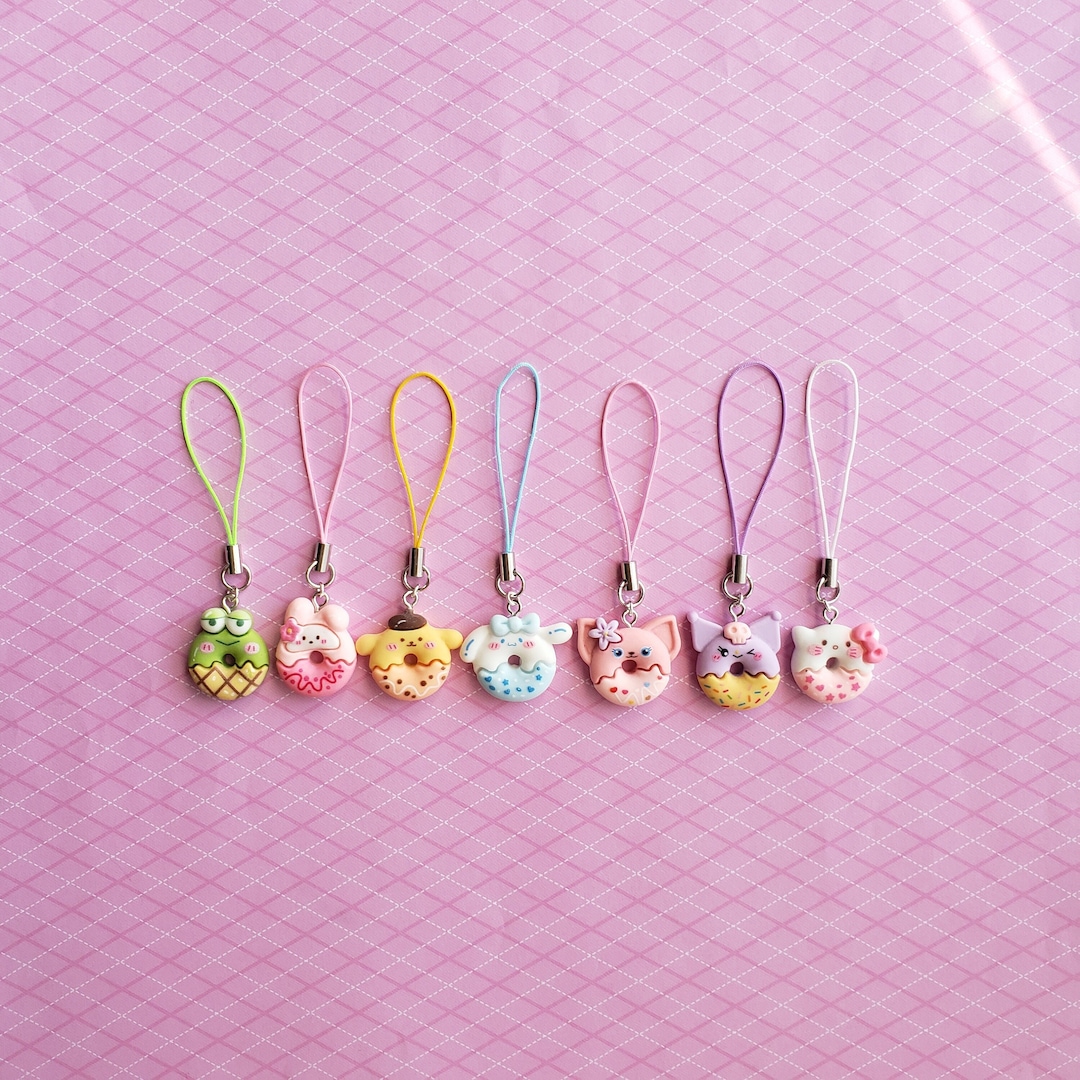 Donut Phone Charms Cute Animal Keychains Frog Charms Japanese Y2k ...