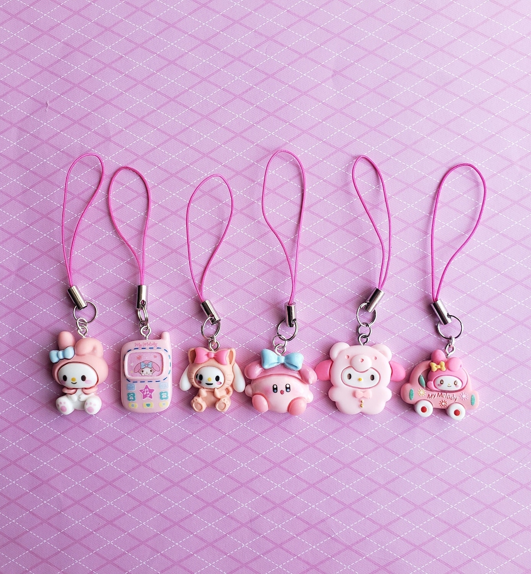 Melody Phone Charm Hello Kitty Keychain Beaded Kawaii Phone - Etsy