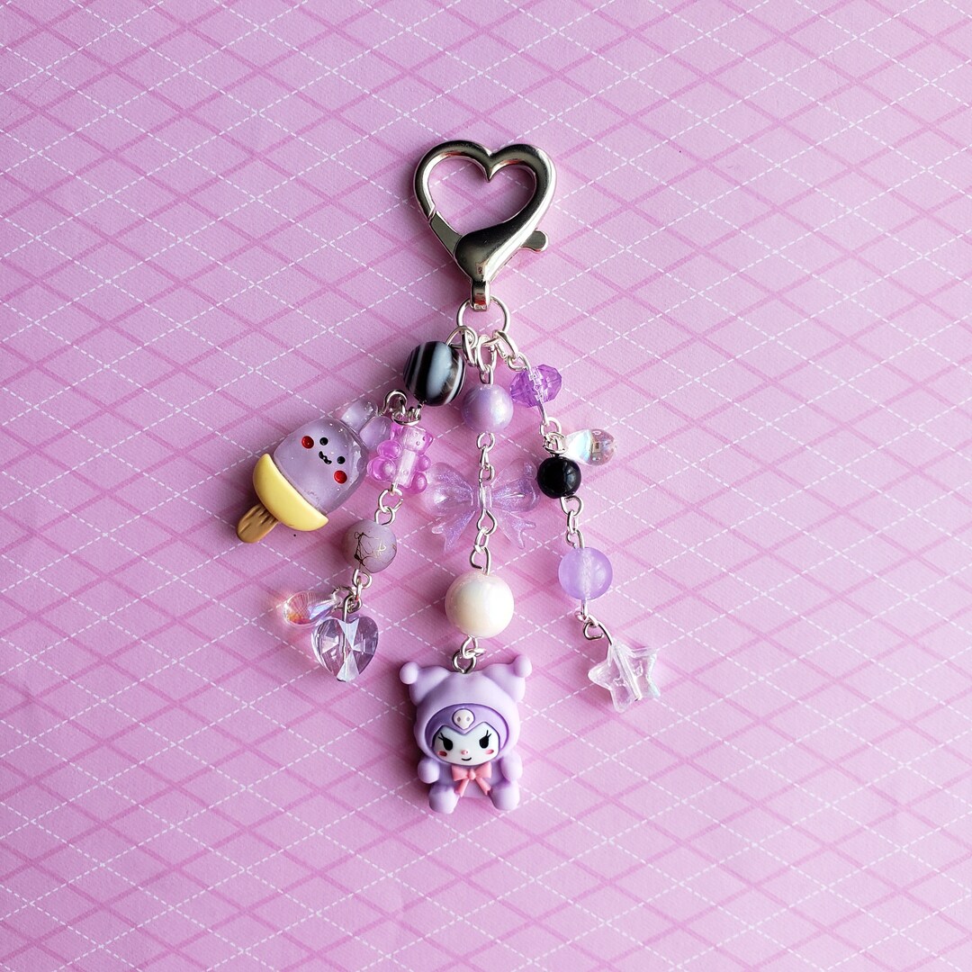 Purple Keychain Cute Popsicle Charm Delicate Accessory Bookbag Charm ...