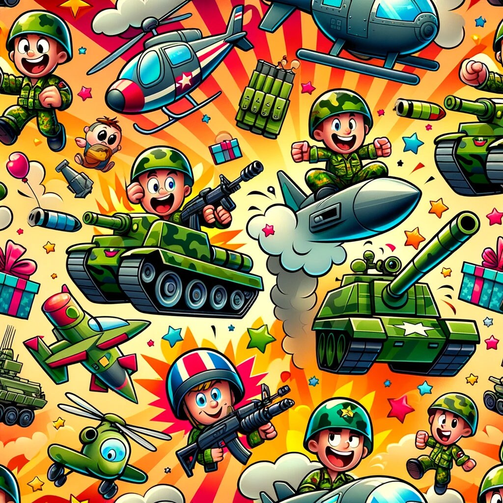 Digital Army Cartoony Christmas 1 Military-themed Wrapping - Etsy