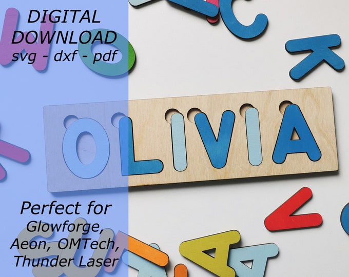 Name Puzzle - SVG Digital Download - Perfect for Glowforge, Aeon ...
