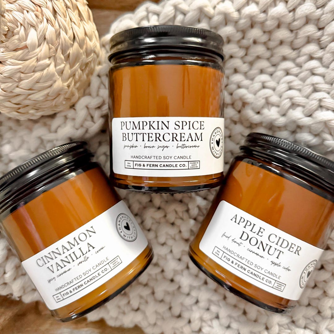 Fall Soy Candle Sampler Set, Fall Candles Gift for Her Best Friend ...