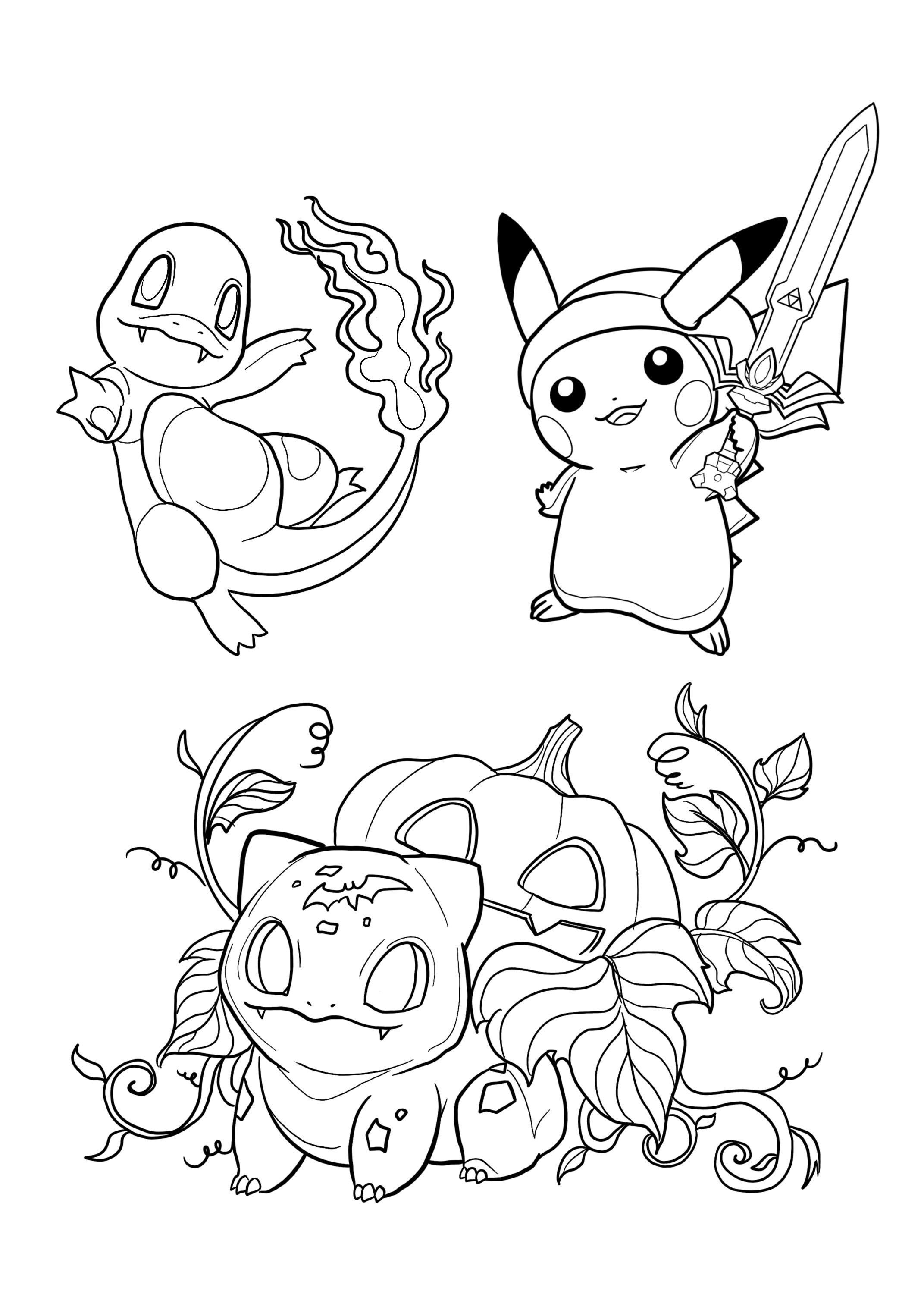 Pokémon Halloween Coloring Sheet - Etsy