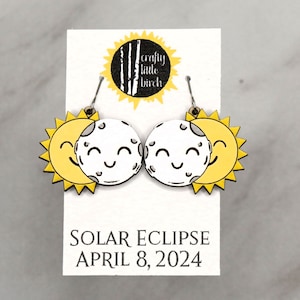 Eclipse Dangle Earrings, Solar Eclipse Stud Earrings,solar Eclipse ...