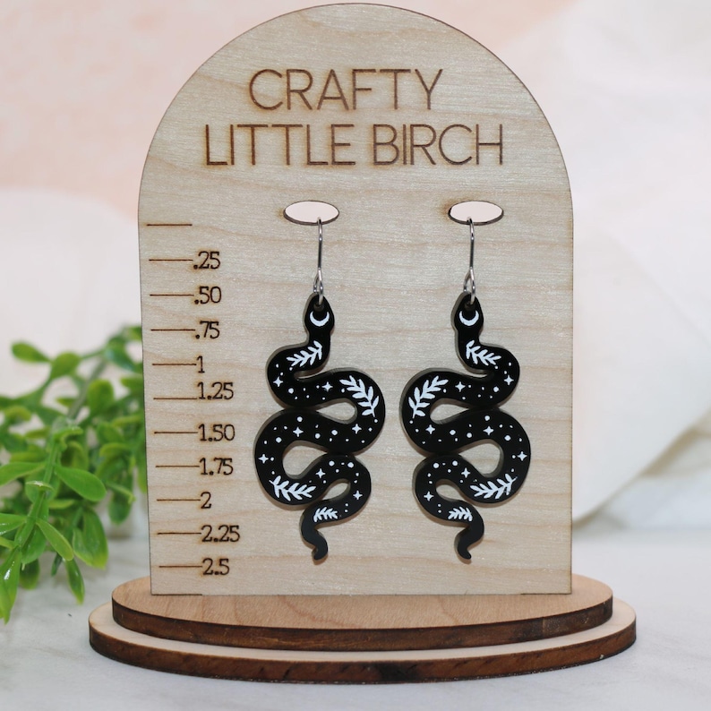 Celestial Snake Dangle Earrings: Iridescent Acrylic Snake Jewelry - Etsy