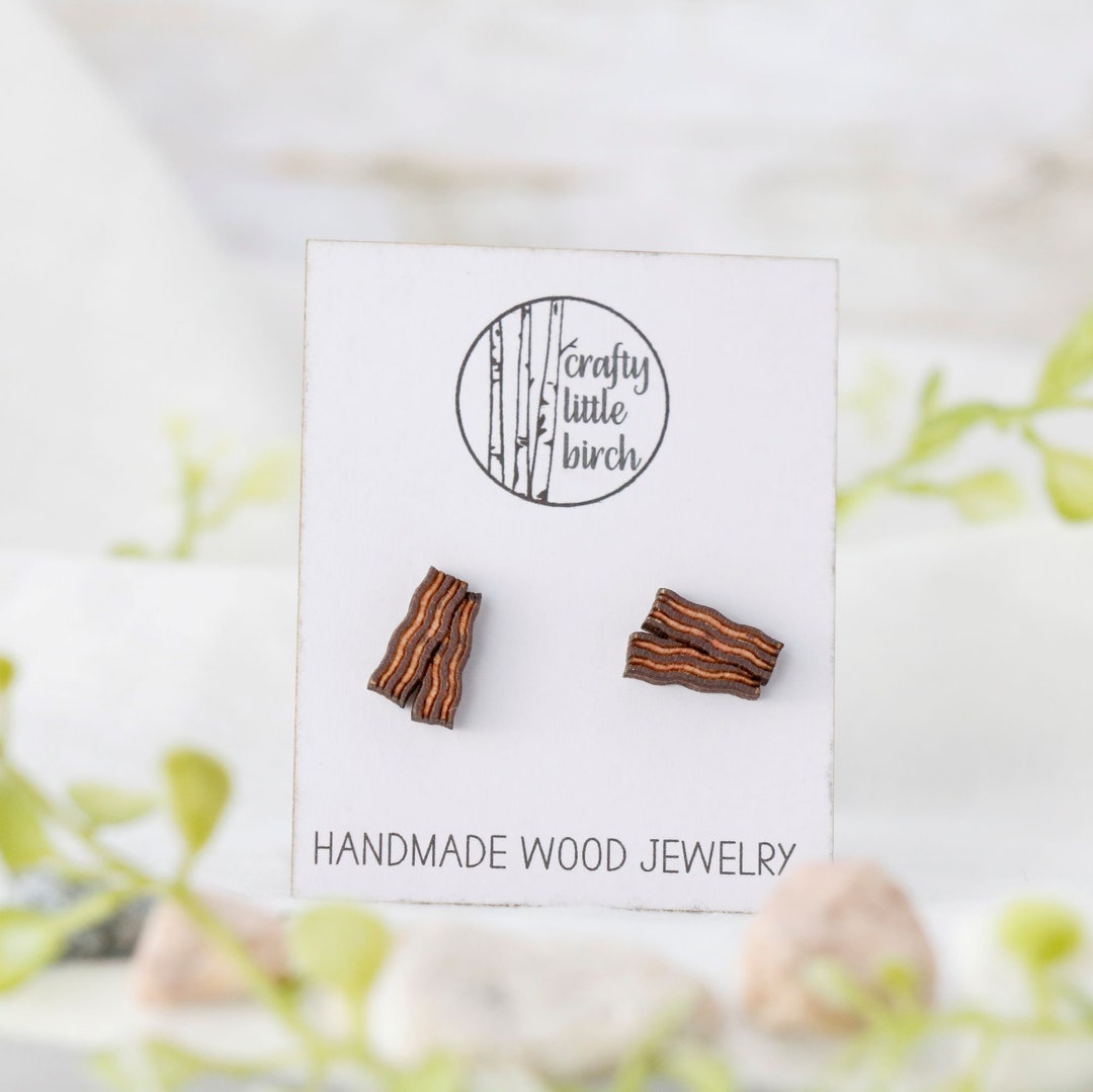 Bacon Stud Earrings - Etsy