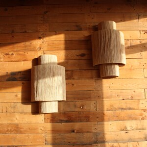 Set of 2 Raffia Wall Lamp - Etsy