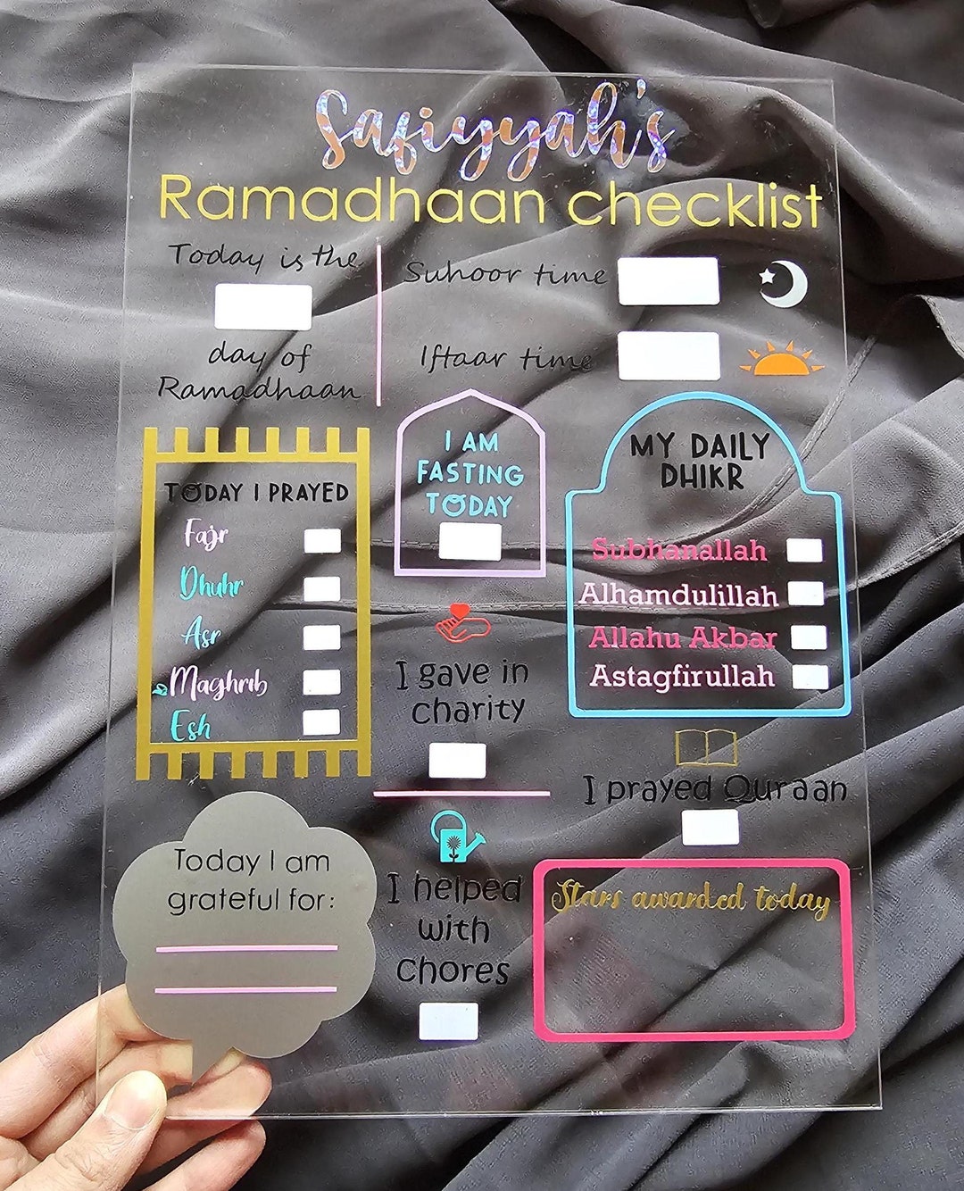 Ramadan Checklist for Kids/ Ramadhan Gift/ Ramadhan Plaque/ Boys/ Girls ...
