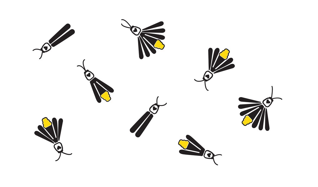 Lightning Bugs SVG Cut File: 2-color Fireflies Design (digital Download ...