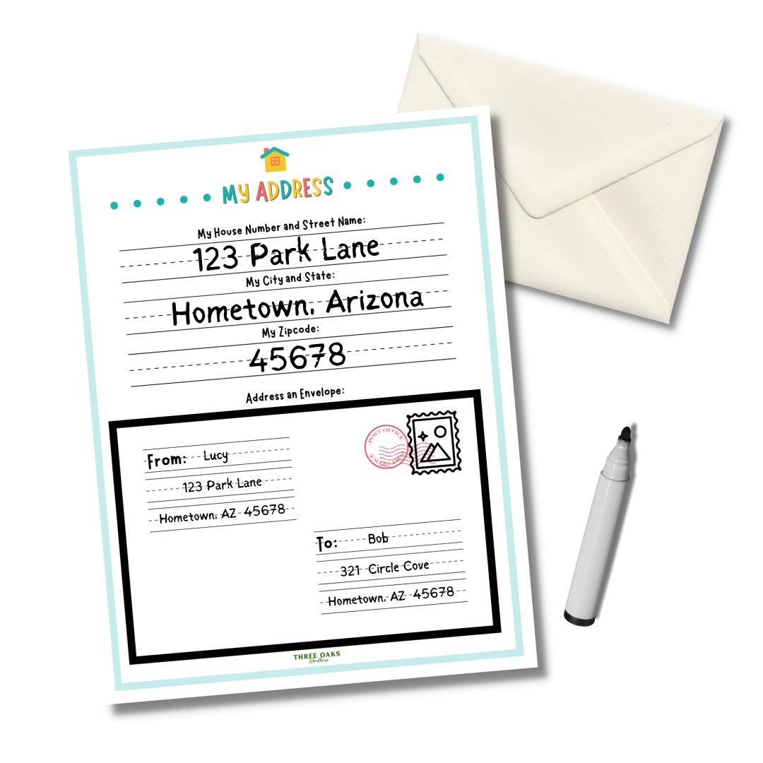My Address Kids Activity, Homeschool Printable, Educational Printables ...
