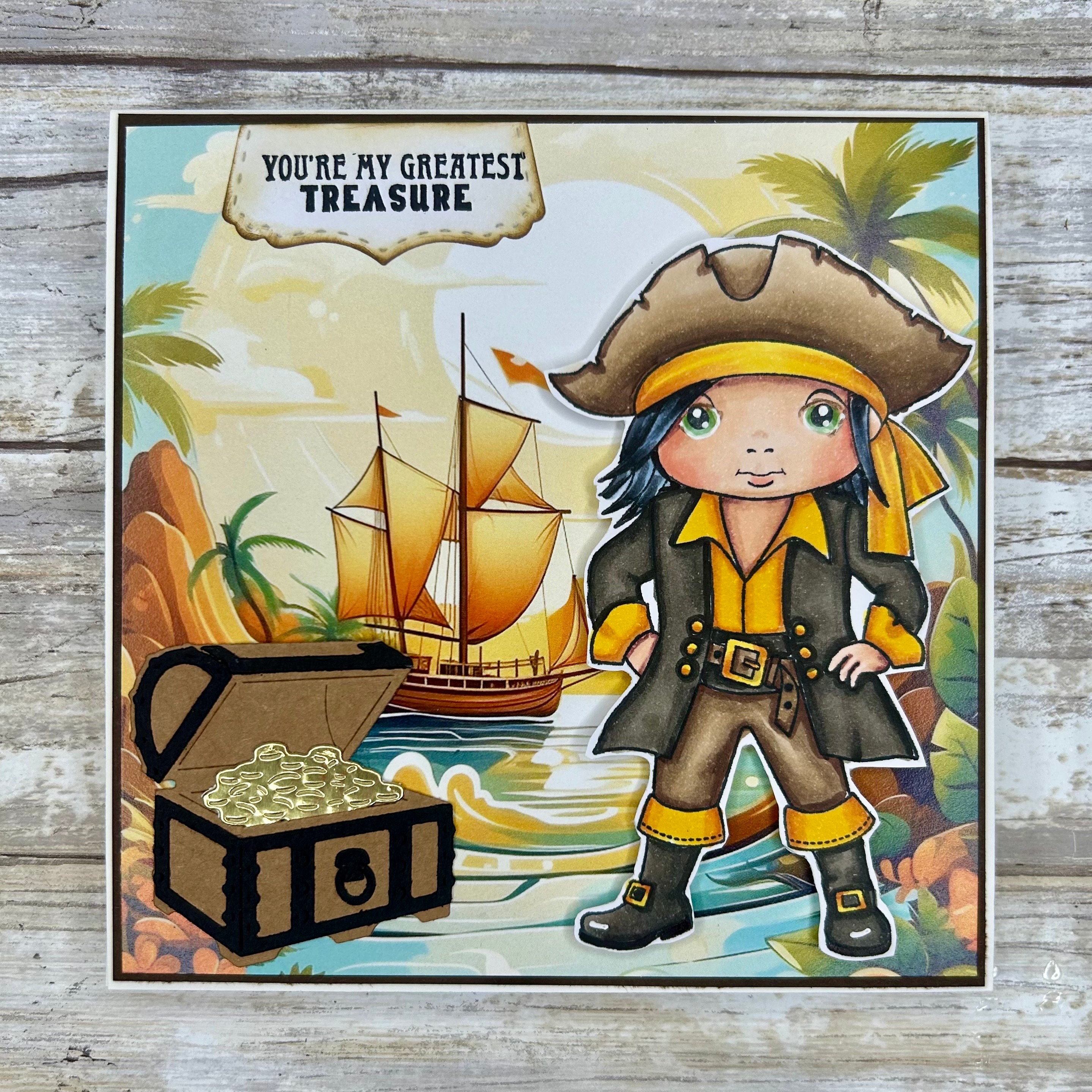 Handmade Pirate Card, All Occasion Card, Birthday Card, Kids Card. - Etsy