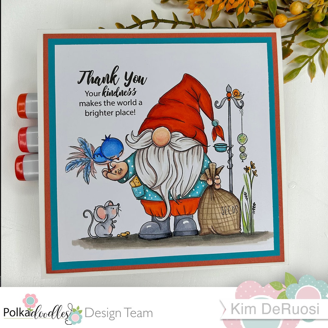 Handmade Thank You Card: Gnome Greeting Card - Etsy