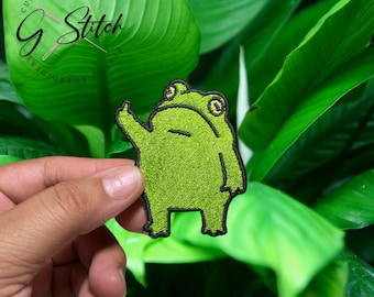 Freaky Frog // Cartoon Meme DIY Embroidered Iron Sew on Patch Love ...