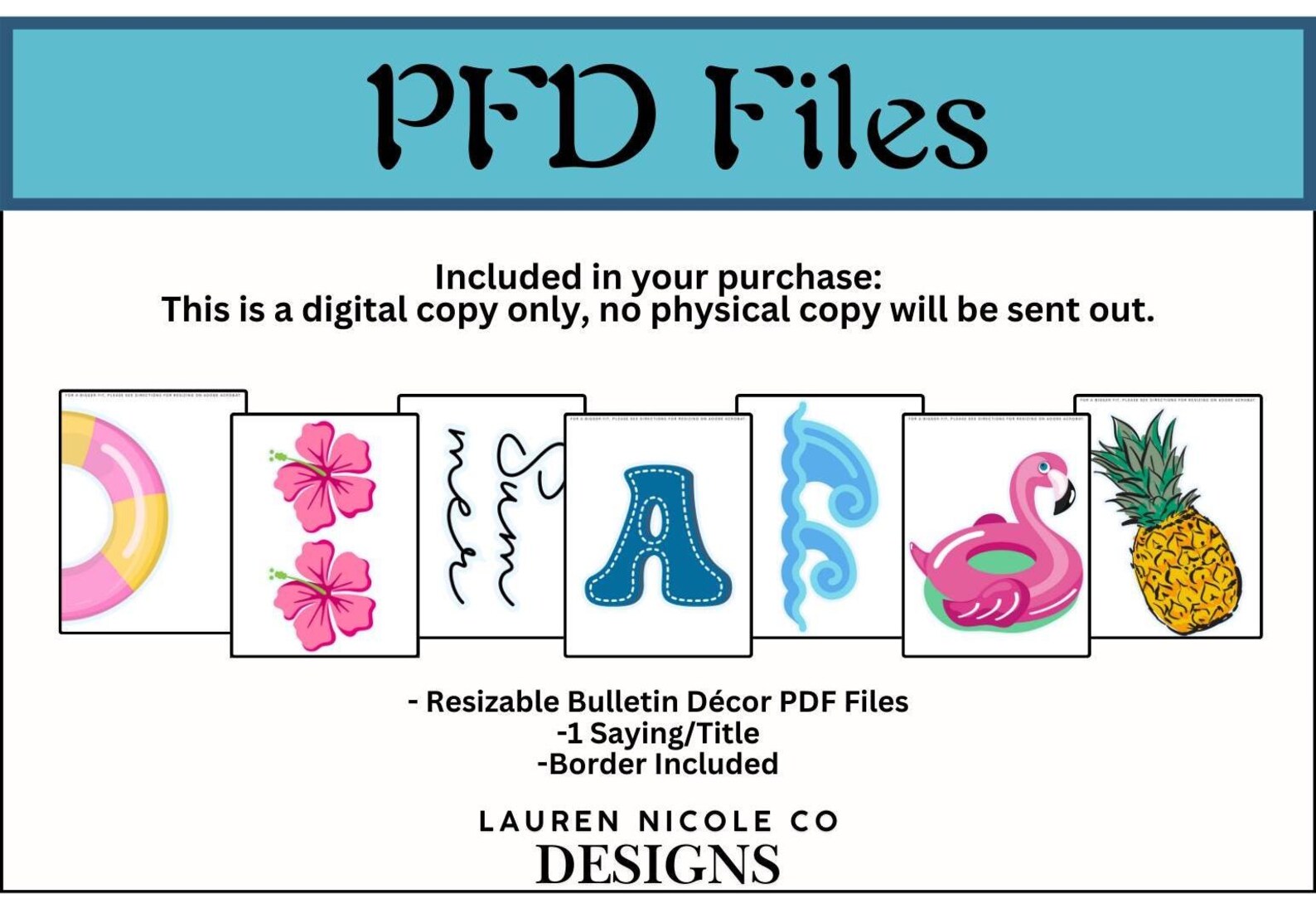 Summer/ End of the Year Bulletin Board Kit/ Digital Decor for Summer ...