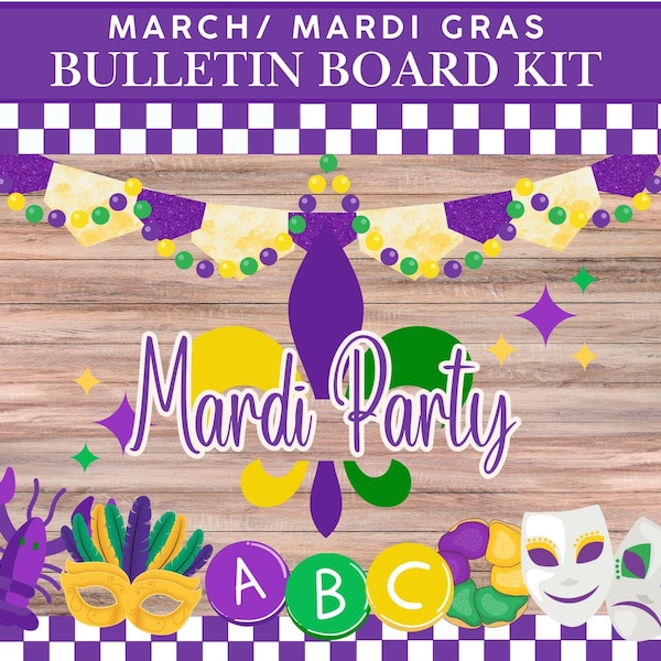 Mardi Gras Bulletin Board - Etsy