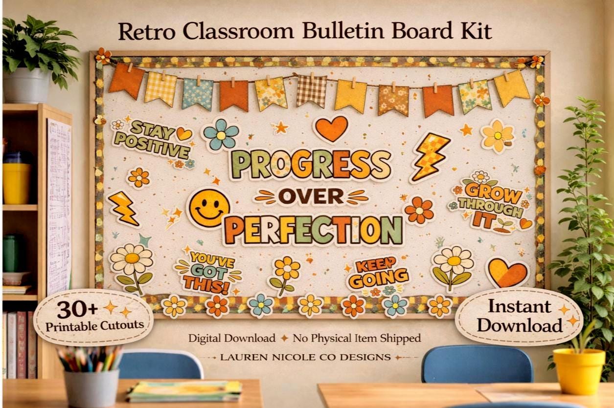 Motivational Bulletin Board Kit, Printable Wall Decor, Growth Mindset ...