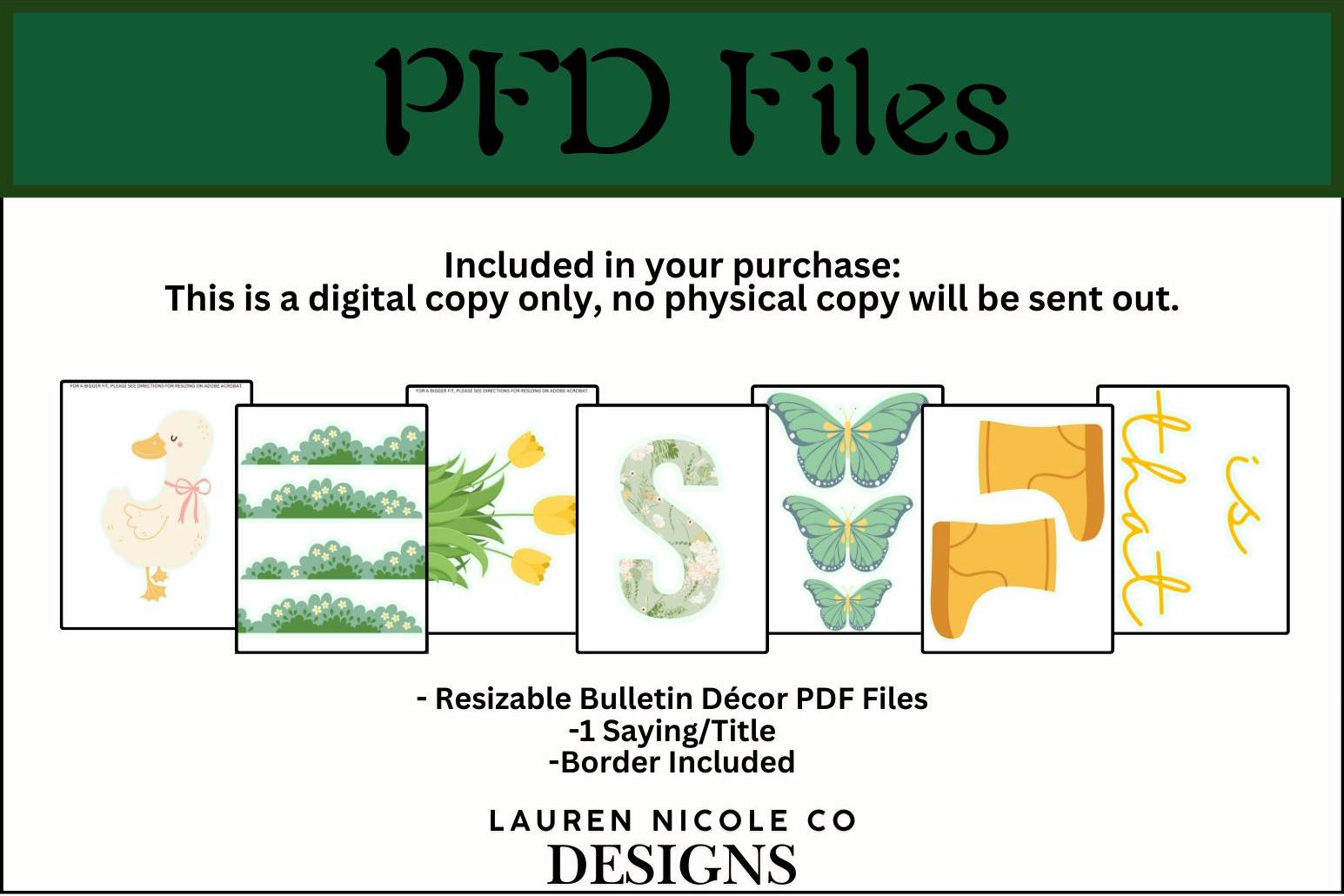 Spring Bulletin Board Kit Digital Decor for Classroom Theme April ...