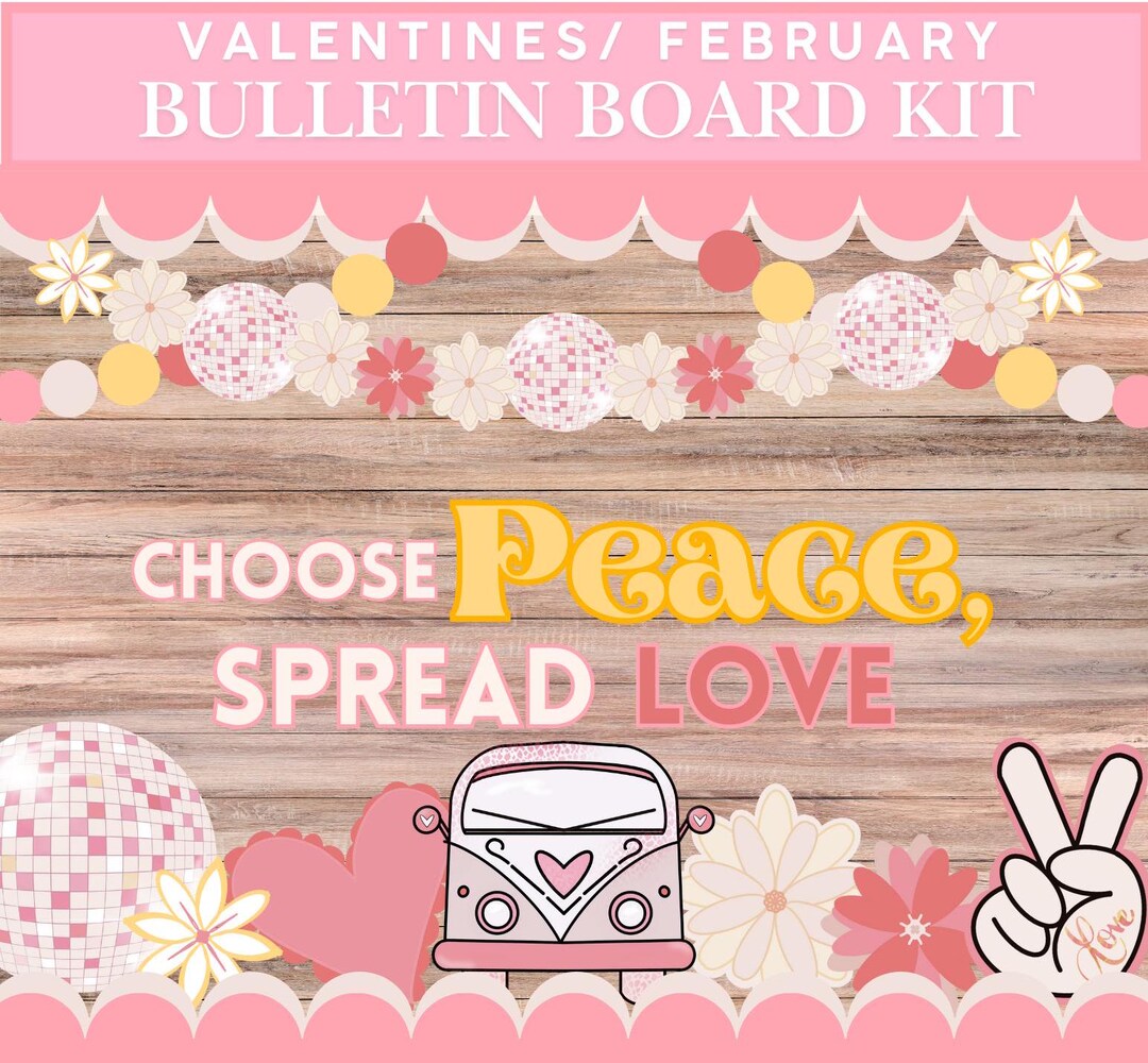 Groovy Valentine's Day Bulletin Board Kit February Classroom Decor - Etsy