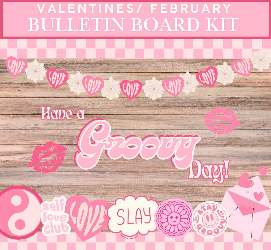 Spread the Love With This Groovy Valentine's Day Bulletin Board Kit - Etsy