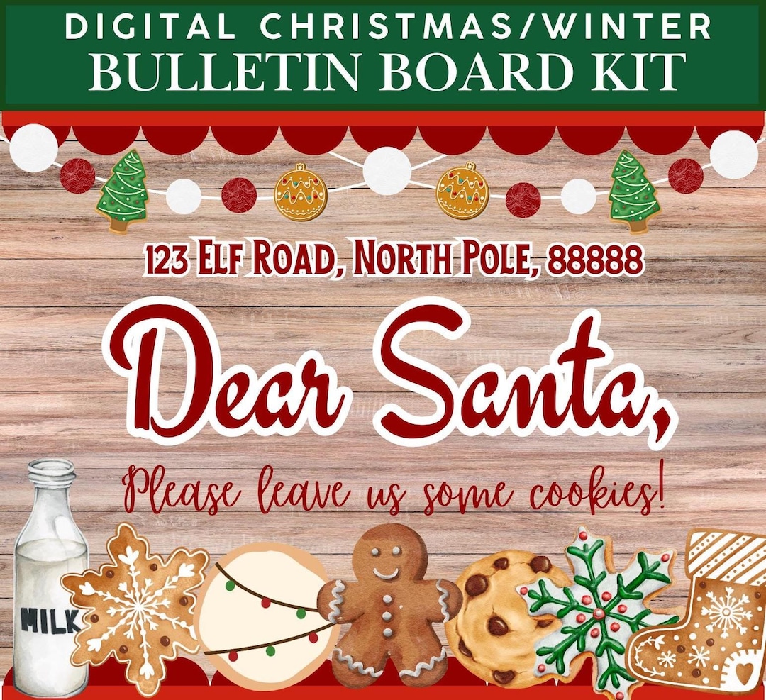 Dear Santa Bulletin Board Kit, Christmas Bulletin Board, Winter ...