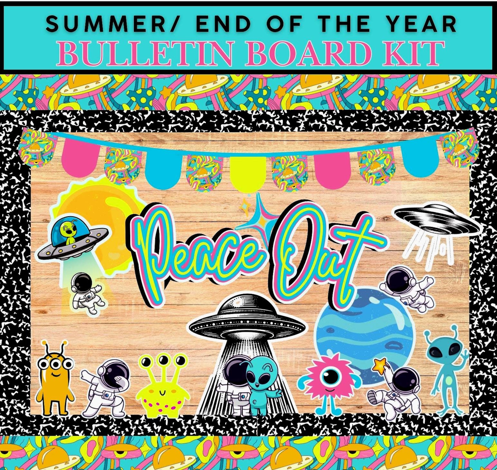 Peace Out Summer/ End of School Year/ Summer Bulletin Board Kit - Etsy