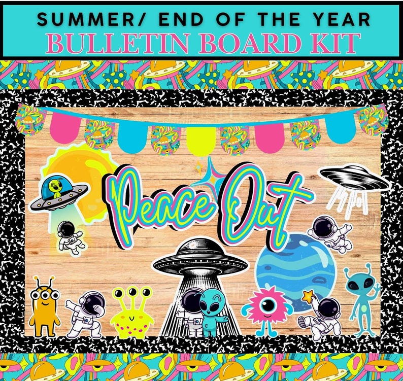 Peace Out Summer/ End of School Year/ Summer Bulletin Board Kit - Etsy