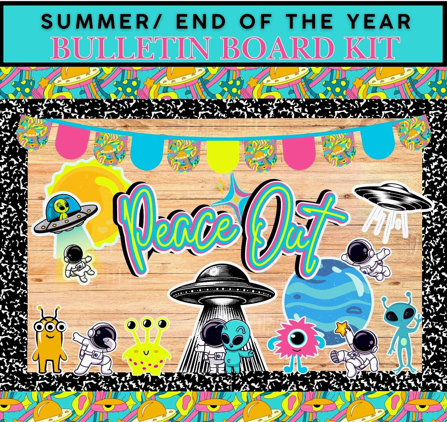 Peace Out Summer/ End of School Year/ Summer Bulletin Board Kit - Etsy