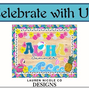 Summer/ End of the Year Bulletin Board Kit/ Digital Decor for Summer ...