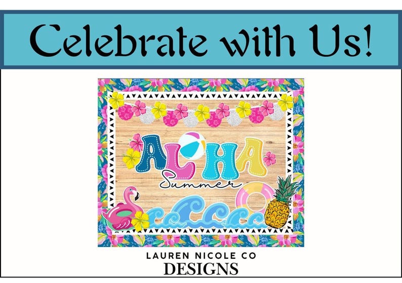 Summer/ End of the Year Bulletin Board Kit/ Digital Decor for Summer ...