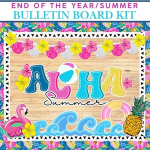 Summer/ End of the Year Bulletin Board Kit/ Digital Decor for Summer ...