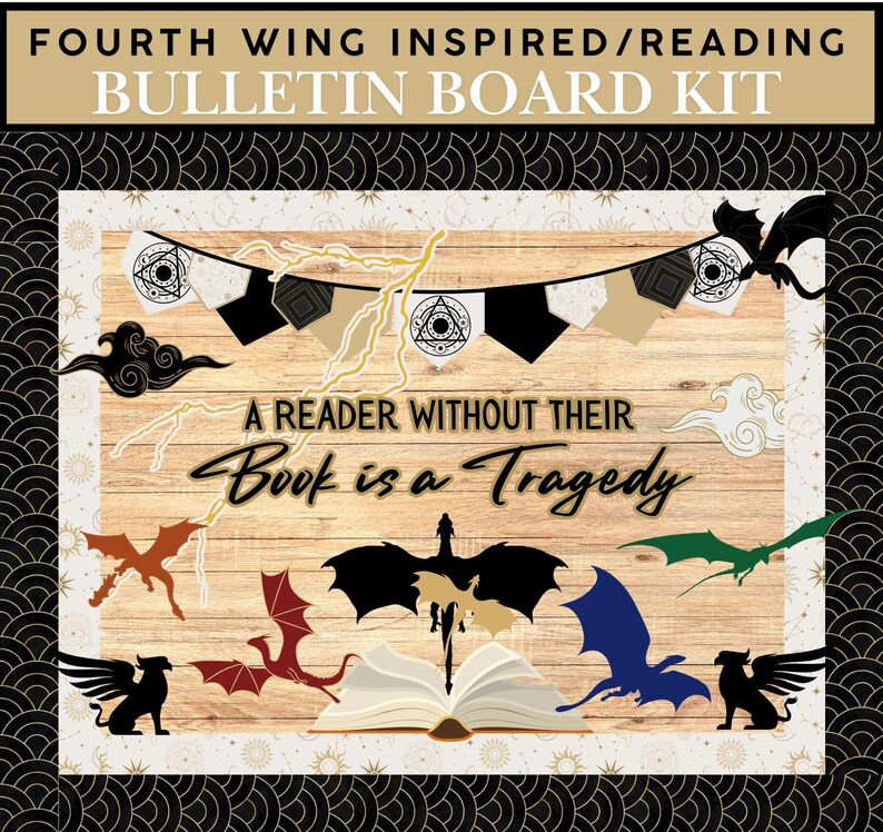 Fourth Wing Inspired Bulletin Board Kit, Perfect for Spring Reading or ...