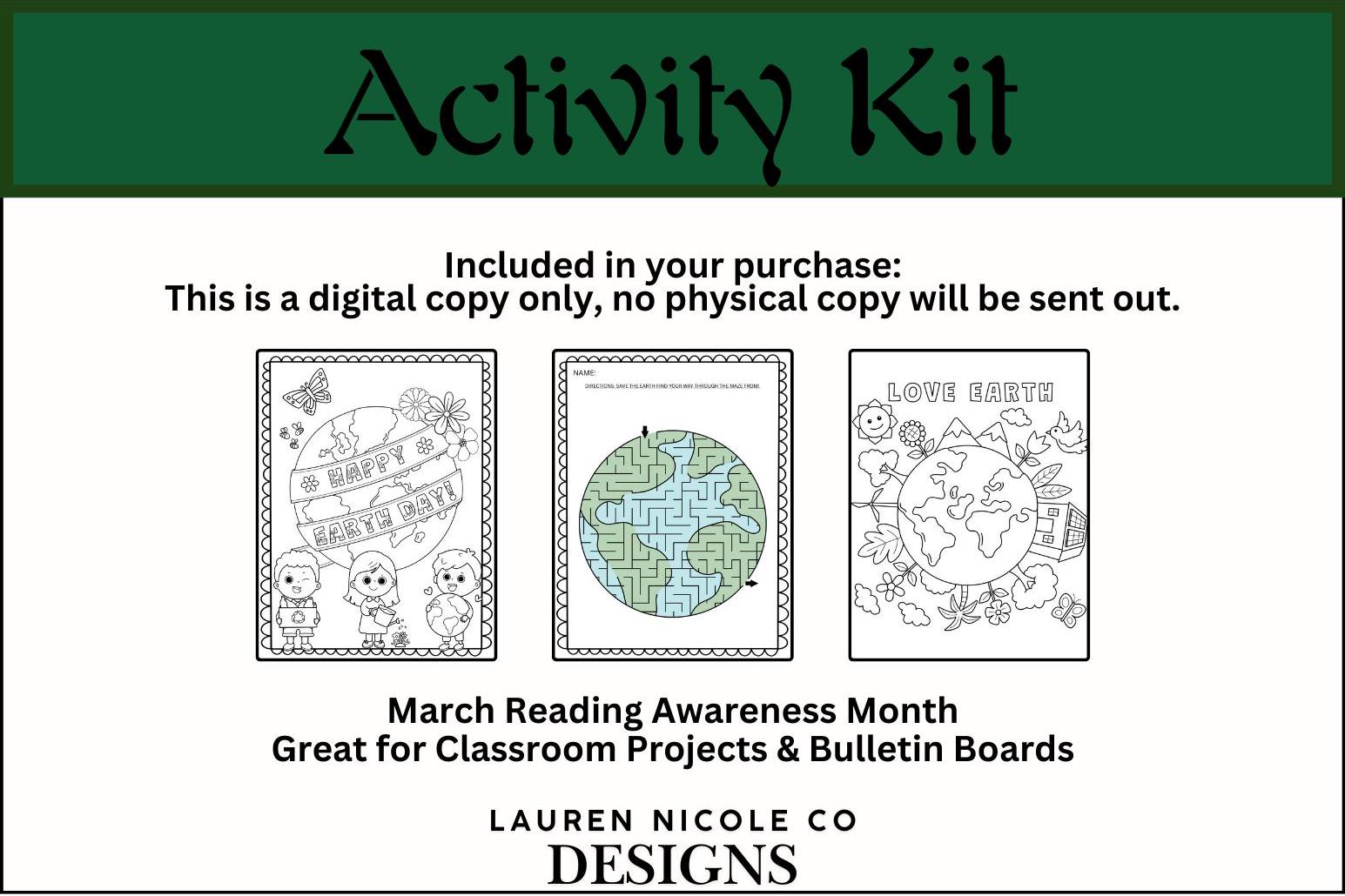 Earth Month Bulletin Board Kit April Printable Classroom Decor Perfect ...