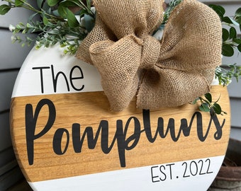 Personalized Wooden Door Sign - Etsy