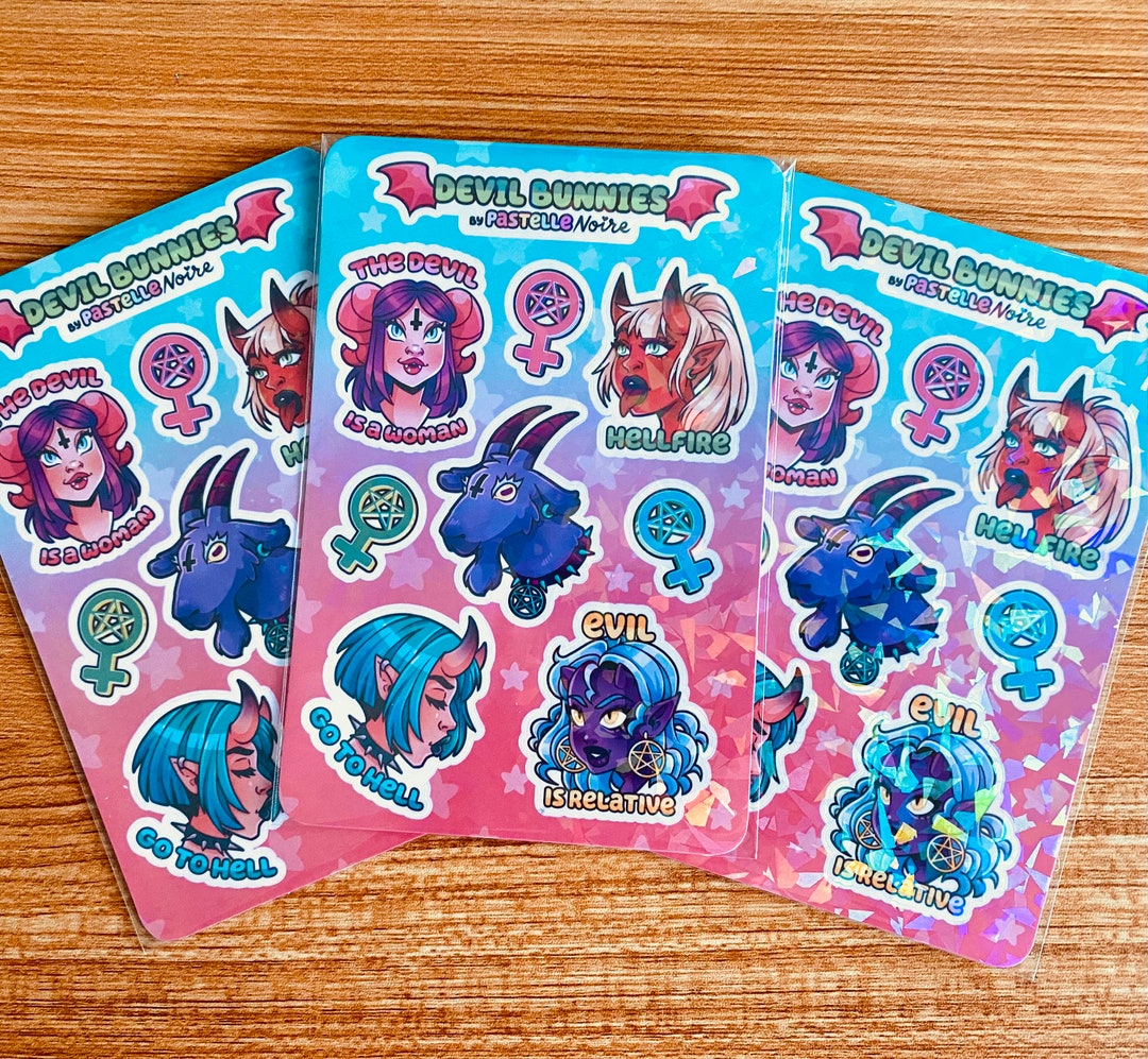 Devil Bunnies - Sticker Sheet - Etsy