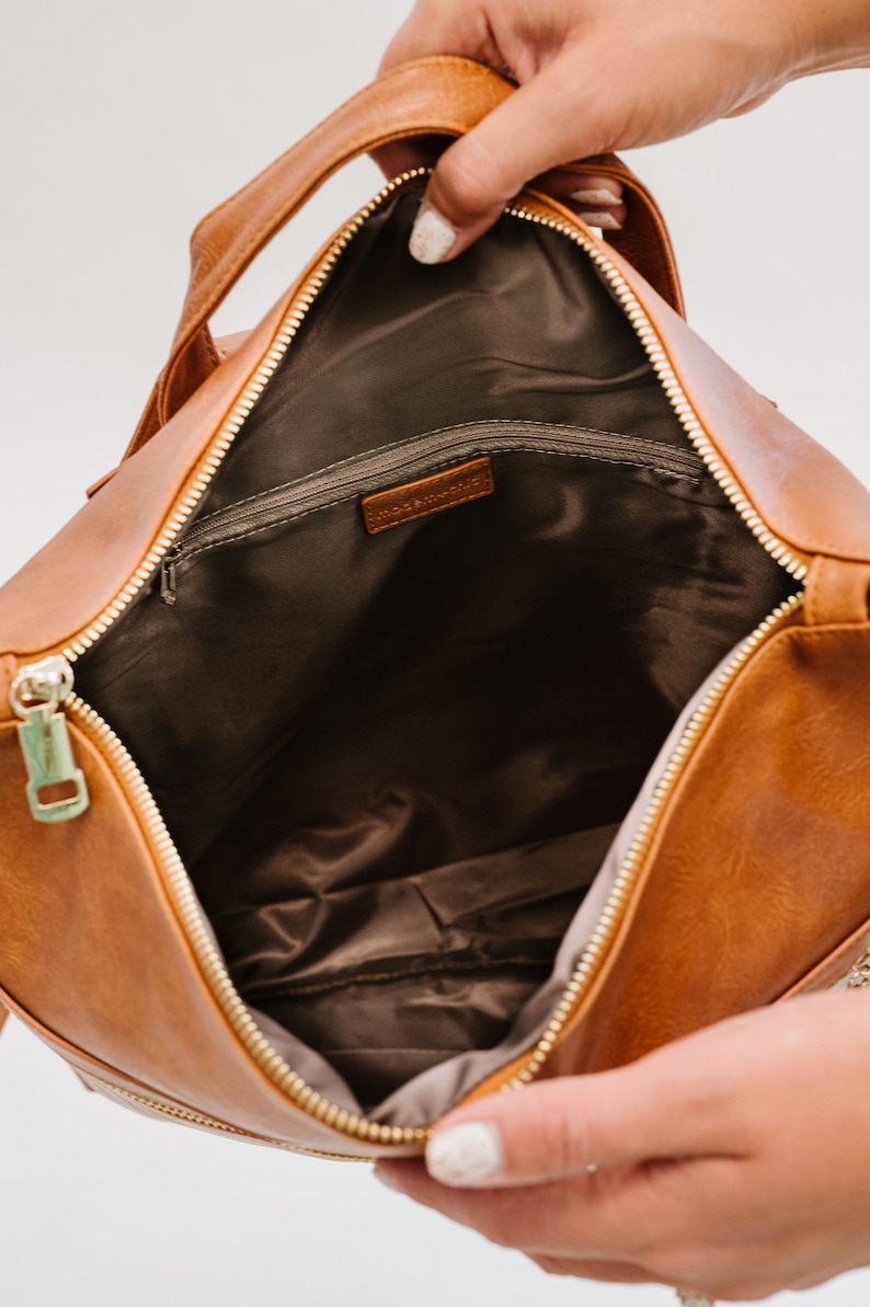 Reese Vegan Leather Backpack With Gold Hardware: Large Women's School ...