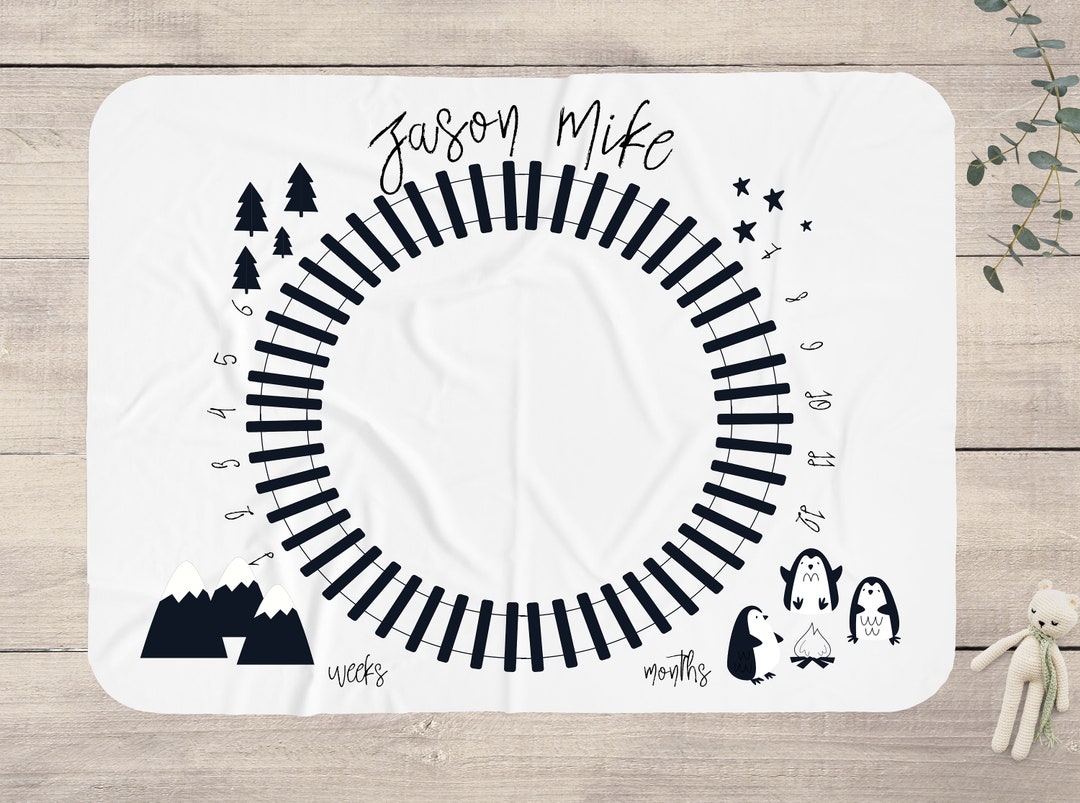 Camping Milestone Blanket Baby Milestone Mat Boy Age - Etsy