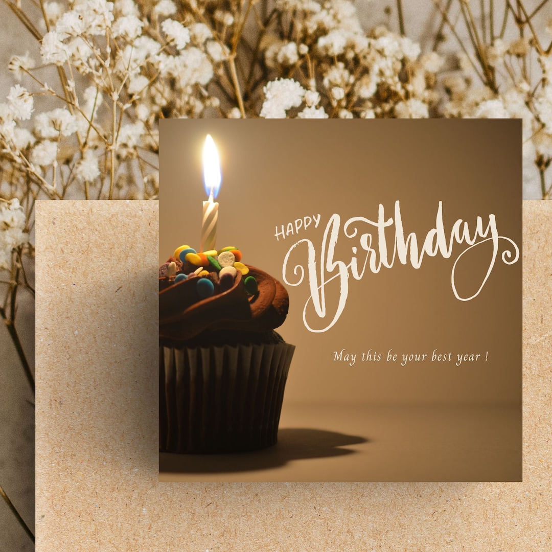 Digital Customizable Happy Birthday Wishes Card Instant - Etsy