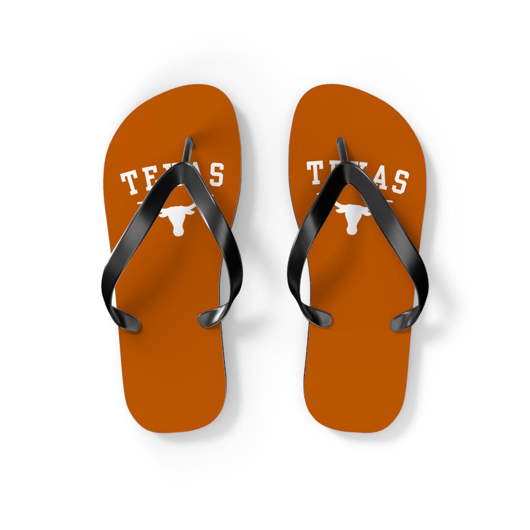 Texas Longhorn Flip Flops Shoes Printed Logo Game Day Sportswear ...