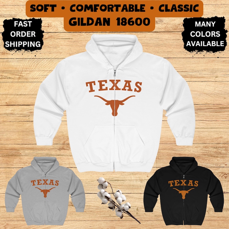 Hooded Texas Sweatshirt - Etsy UK