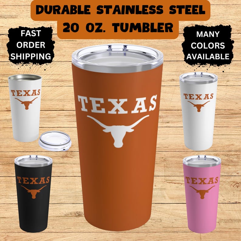 Texas Longhorn Logo Burnt Orange Coffee Tea Water Drink Drinking ...