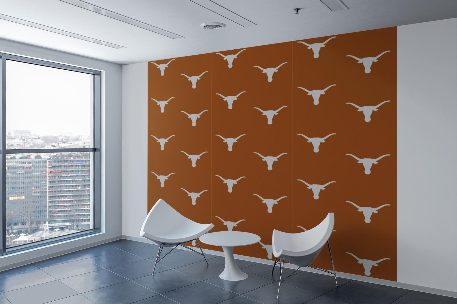 Medium Texas Longhorn Logo Home Decor Decorative Wallpaper Wall ...