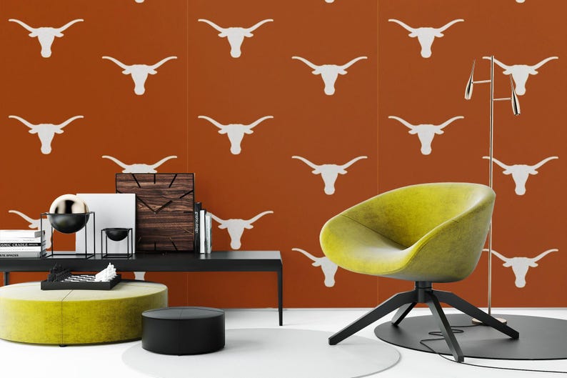 Medium Texas Longhorn Logo Home Decor Decorative Wallpaper Wall ...