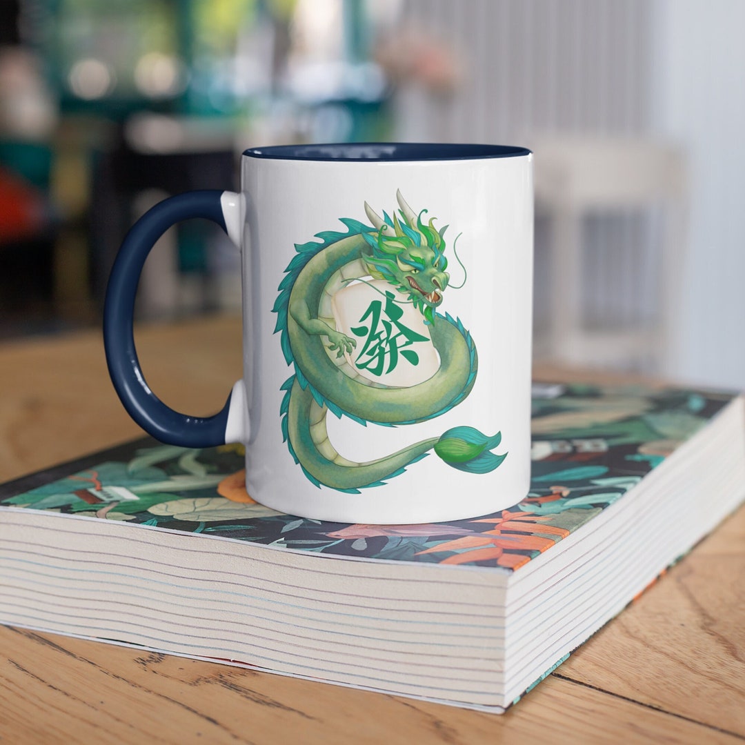 Mahjong Green Dragon Mug, Celebrate the Year of the Dragon, Green ...