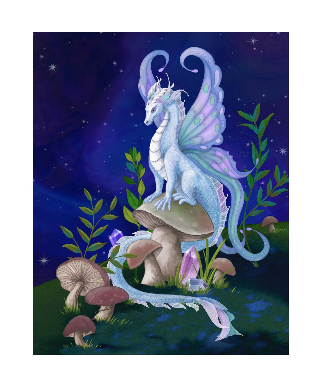 Fantasy Dragon Wall Art, Magical Cottage Core Home Décor, Whimsical ...