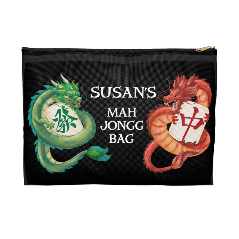 Mahjong Card and Coin Pouch, A Personalized Stylish Zipper Bag With ...